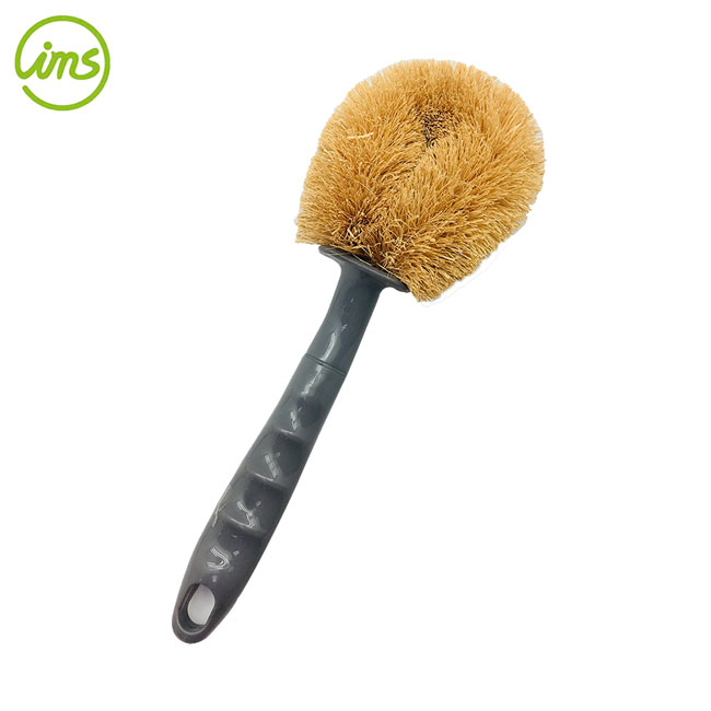 Kitchen Cleaning Natural Fiber Brush With Handle