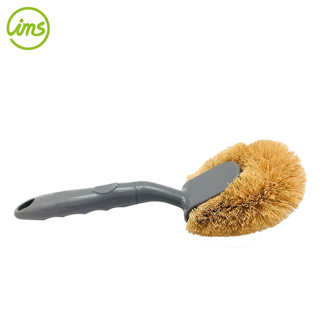 Kitchen Cleaning Natural Fiber Brush With Handle