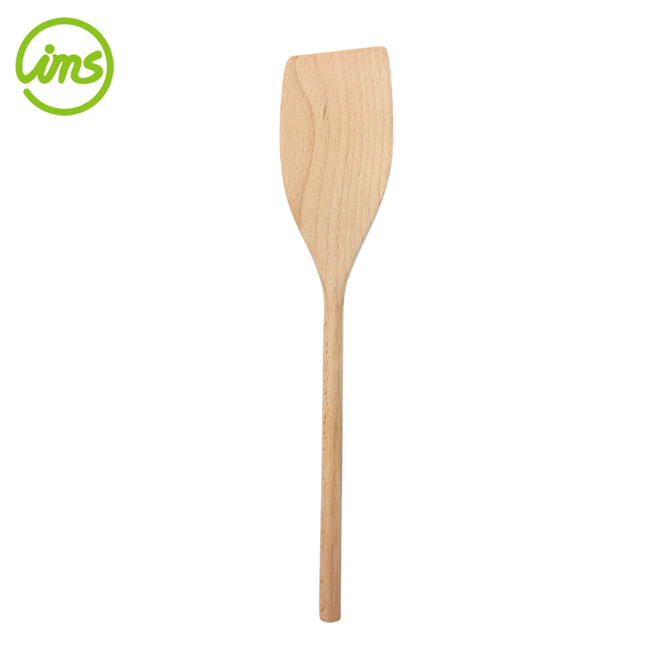 12" Beech Wood Turner – Natural Wooden Cooking Spatula
