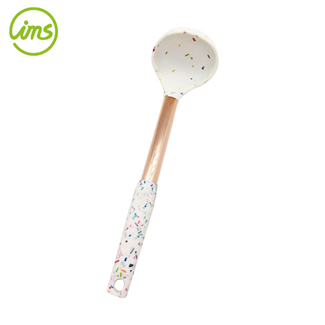 Silicone Soup Ladle with Rose Gold Stainless Steel Handle – Non-Stick ...