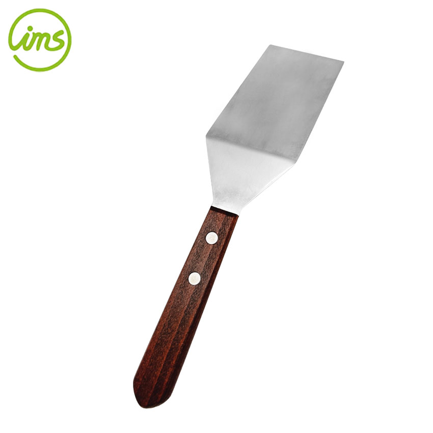 Stainless Steel BBQ Grill Turner – Beveled Edge Spatula with Beechwood ...