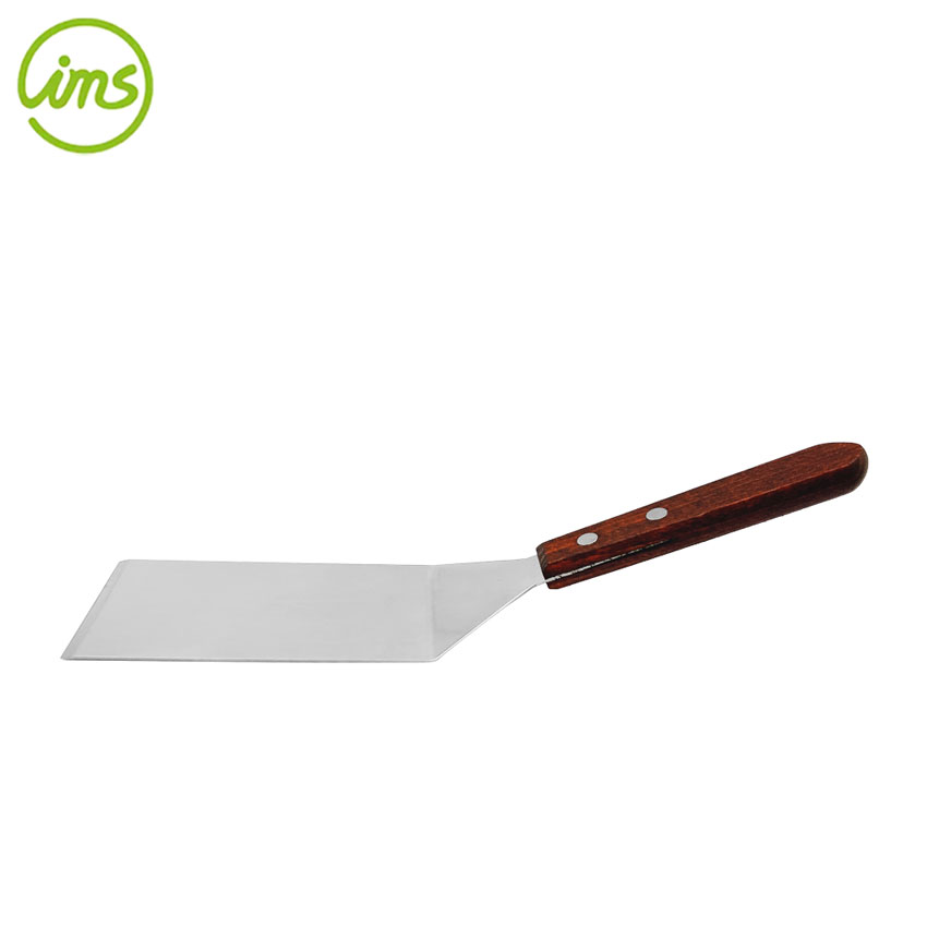 Stainless Steel BBQ Grill Turner – Beveled Edge Spatula with Beechwood ...