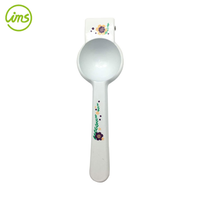 White Lemon Citrus Squeezer with Floral Decal – Manual Press for Lemons ...