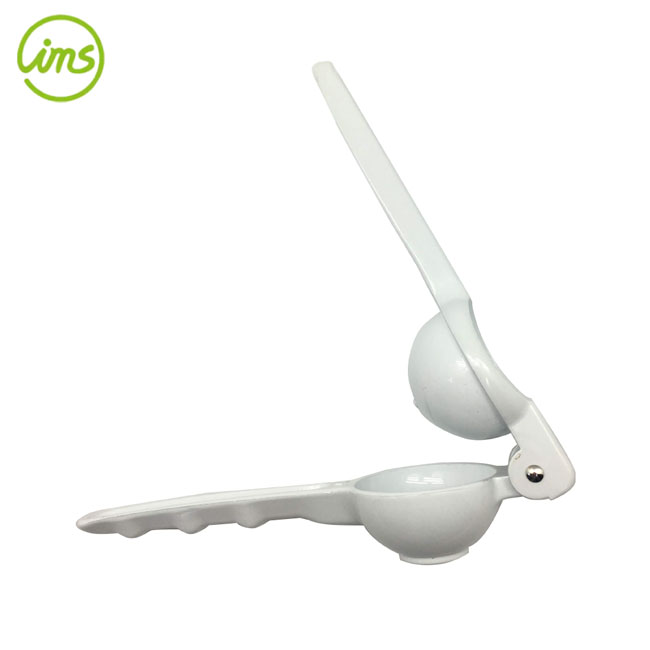 White Lemon Citrus Squeezer with Floral Decal – Manual Press for Lemons ...