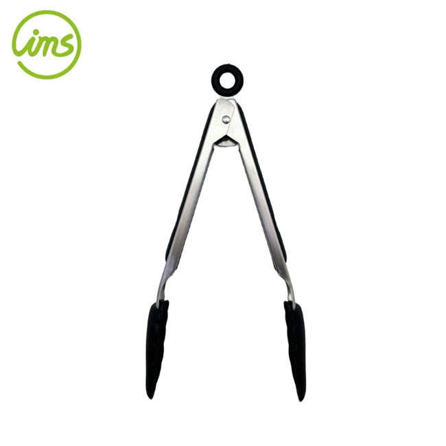 28cm Stainless Steel Kitchen Tongs with Nylon Tips | Ring-Pull Locking ...