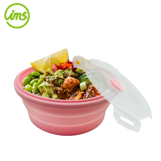 Set of 4 Round Silicone Collapsible Food Storage Containers | Airtight ...
