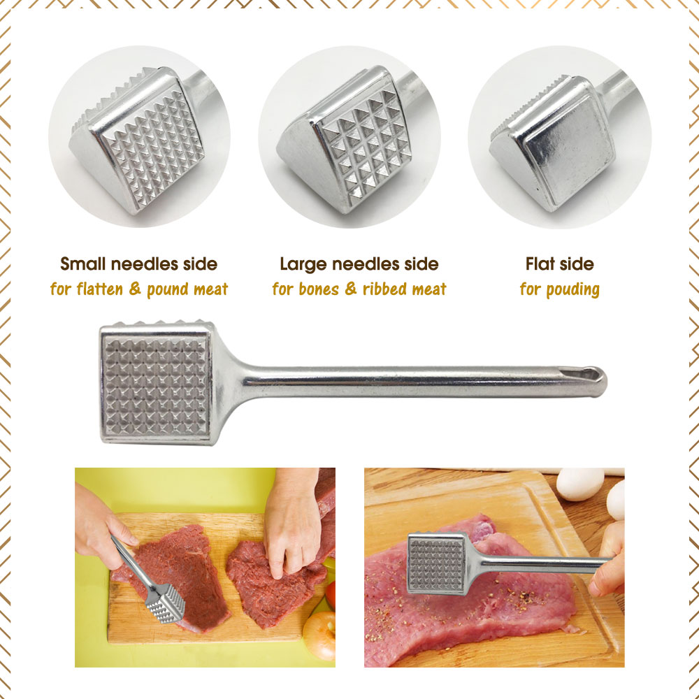 Aluminum Triple Sided Meat Hammer Mallet Tenderizer