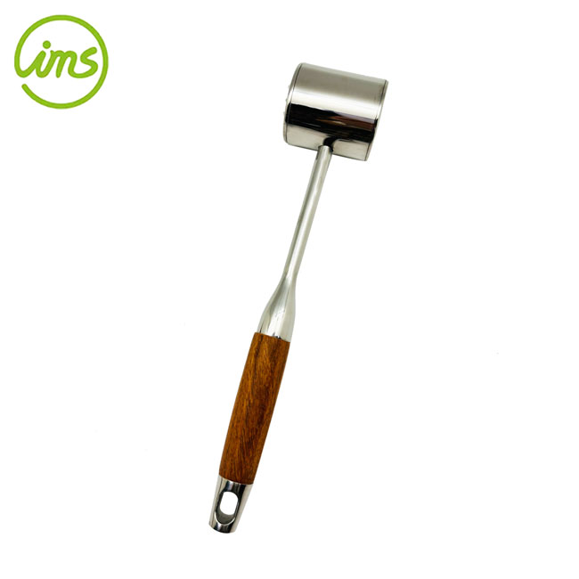 Heavy Duty Stainless Steel Meat Tenderizer Hammer with Rosewood Handle ...