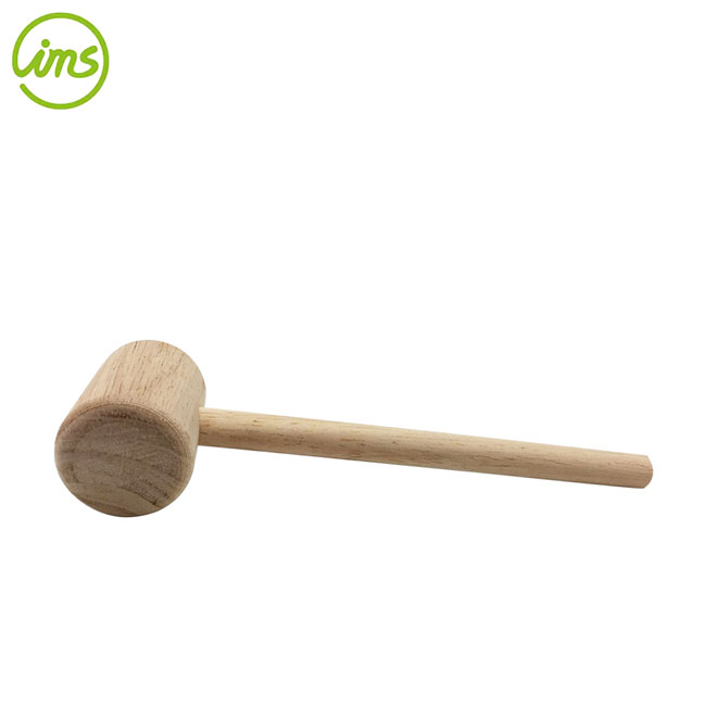 Wooden Seafood Mallet – Rubber Wood Crab & Lobster Shellfish Hammer 19cm